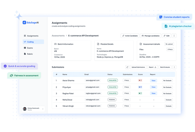 EduSageAI | AI Tool for Grading & Rubric Generation